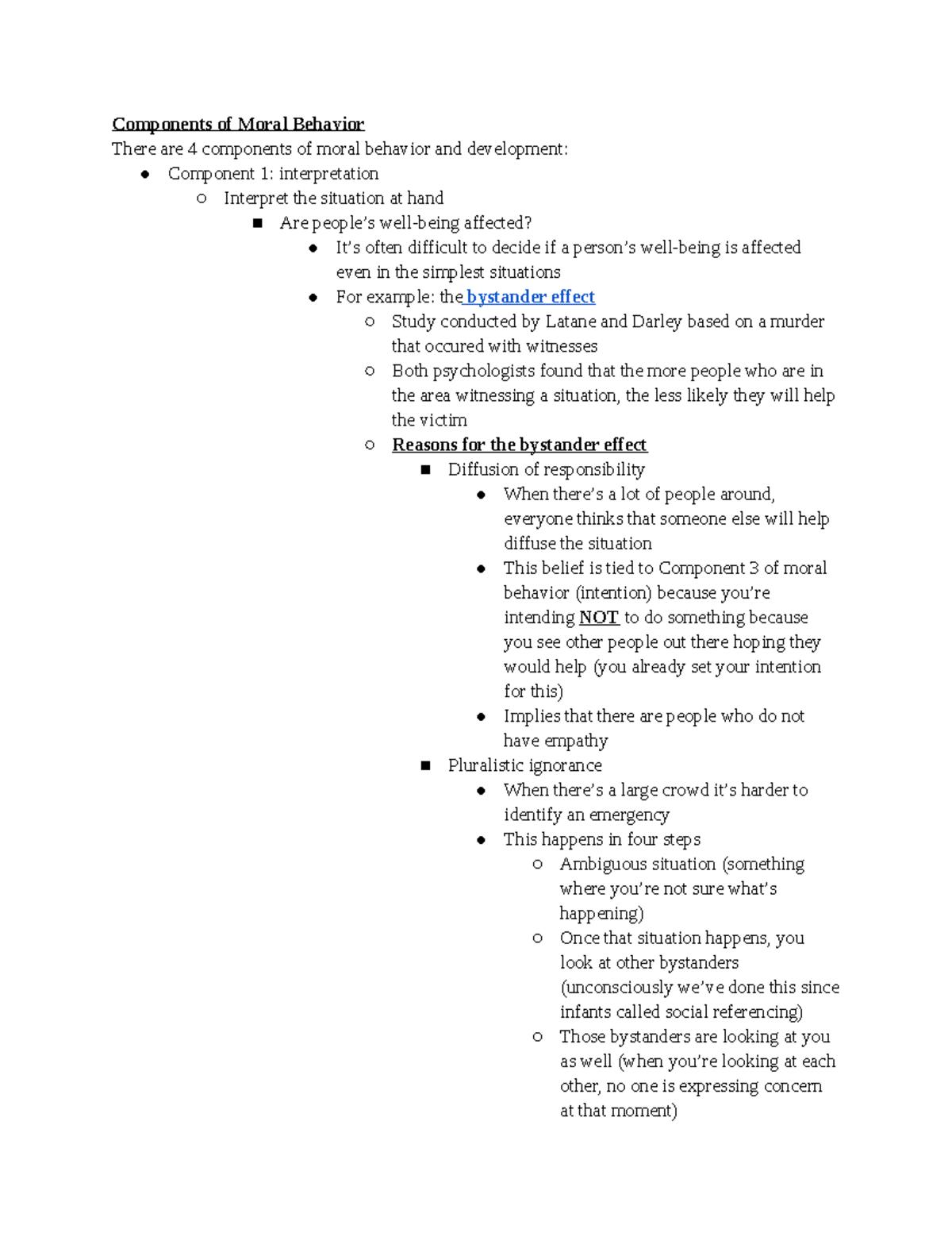 Moral Development - Components of Moral Behavior There are 4 components ...