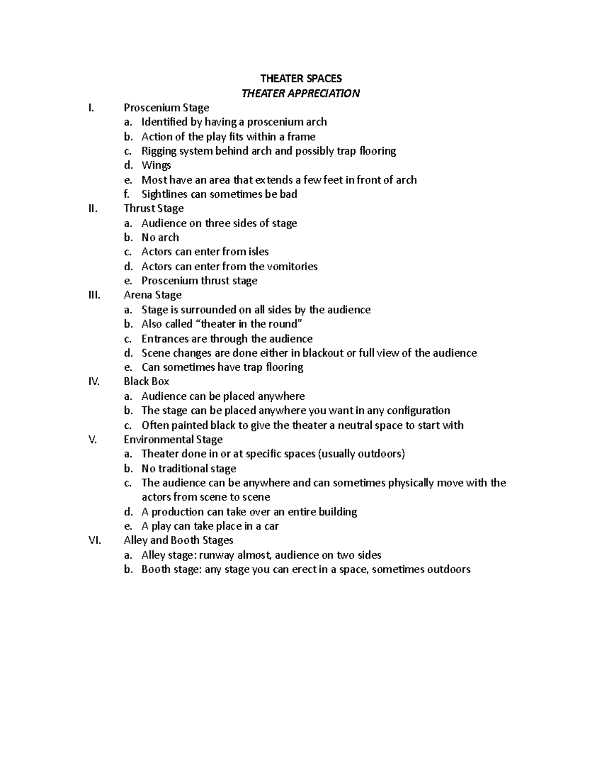 Theater Spaces Bender - THEATER SPACES THEATER APPRECIATION I ...