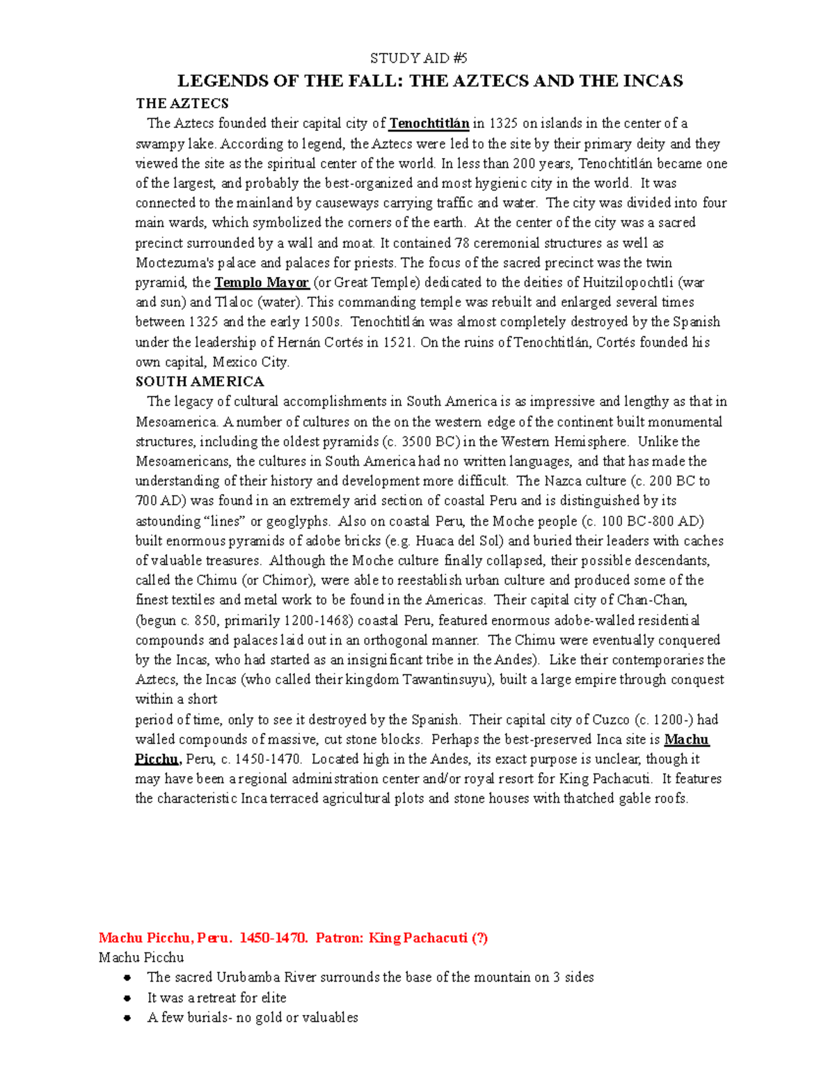 ARCH 143- Midterm 2 - Mark brack - STUDY AID LEGENDS OF THE FALL: THE ...