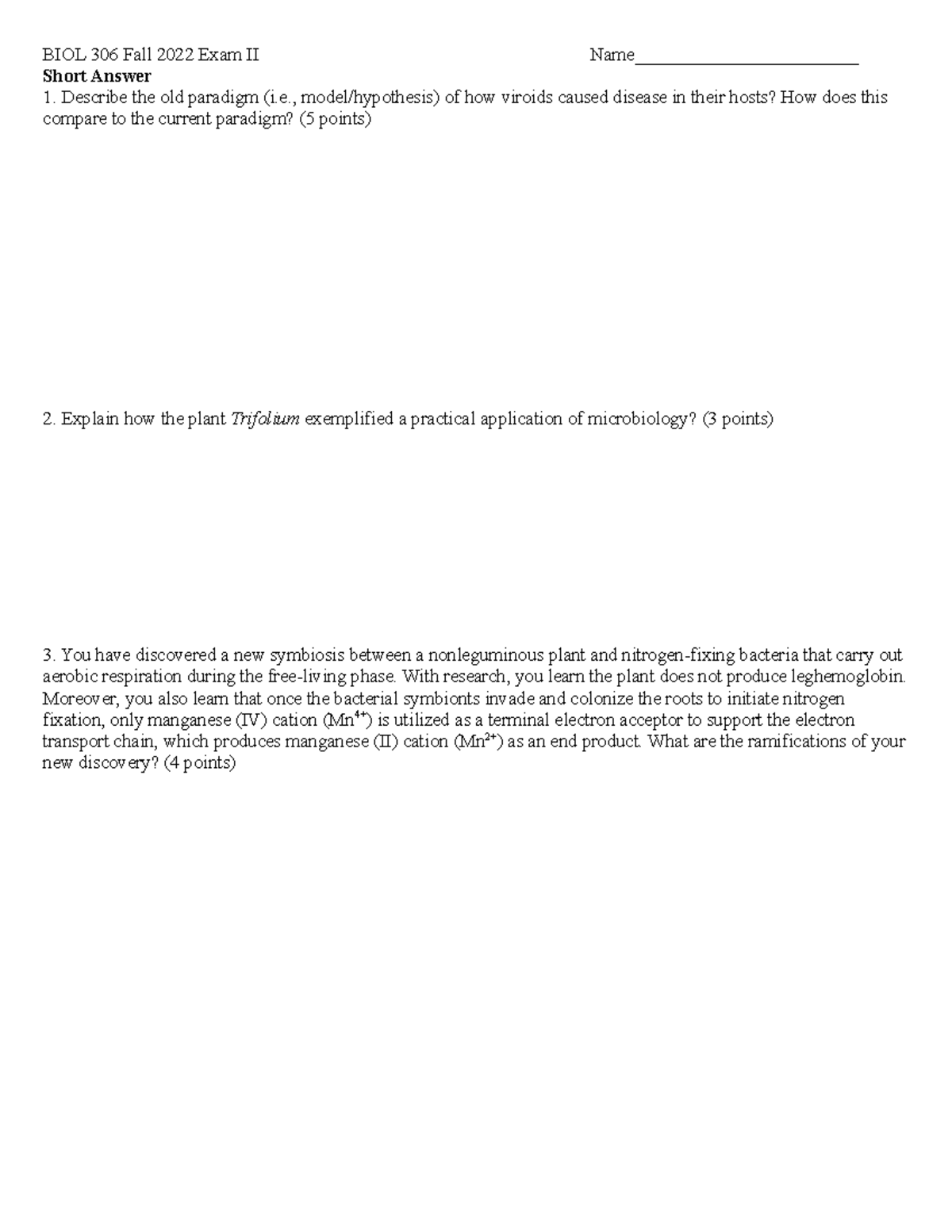 Exam II Fall 2022 - Title says it all (Professor Soto) - BIOL 306 Fall 2022 Exam II - Studocu