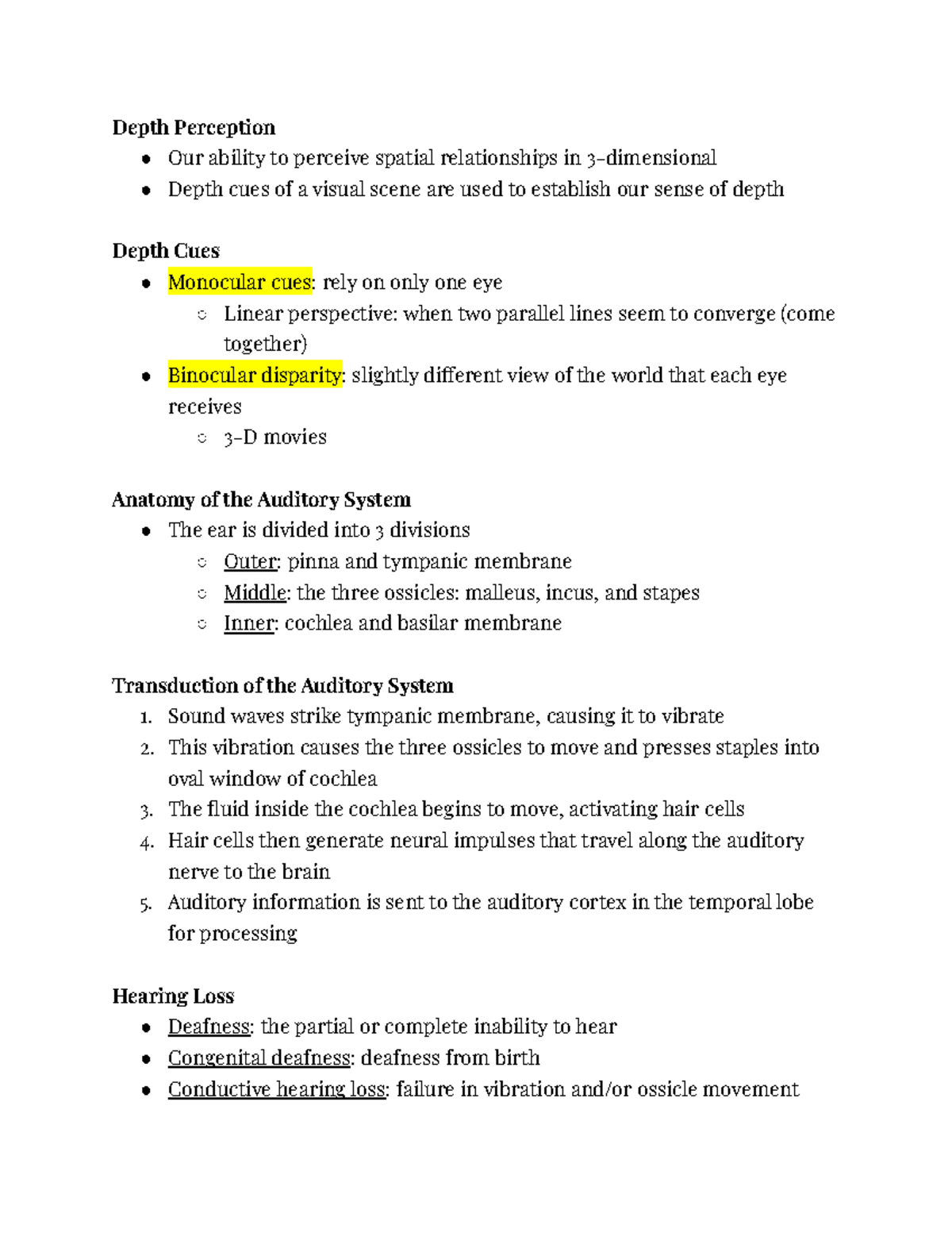Chapter 5 Sensation and Perception - Depth Perception Our ability to ...