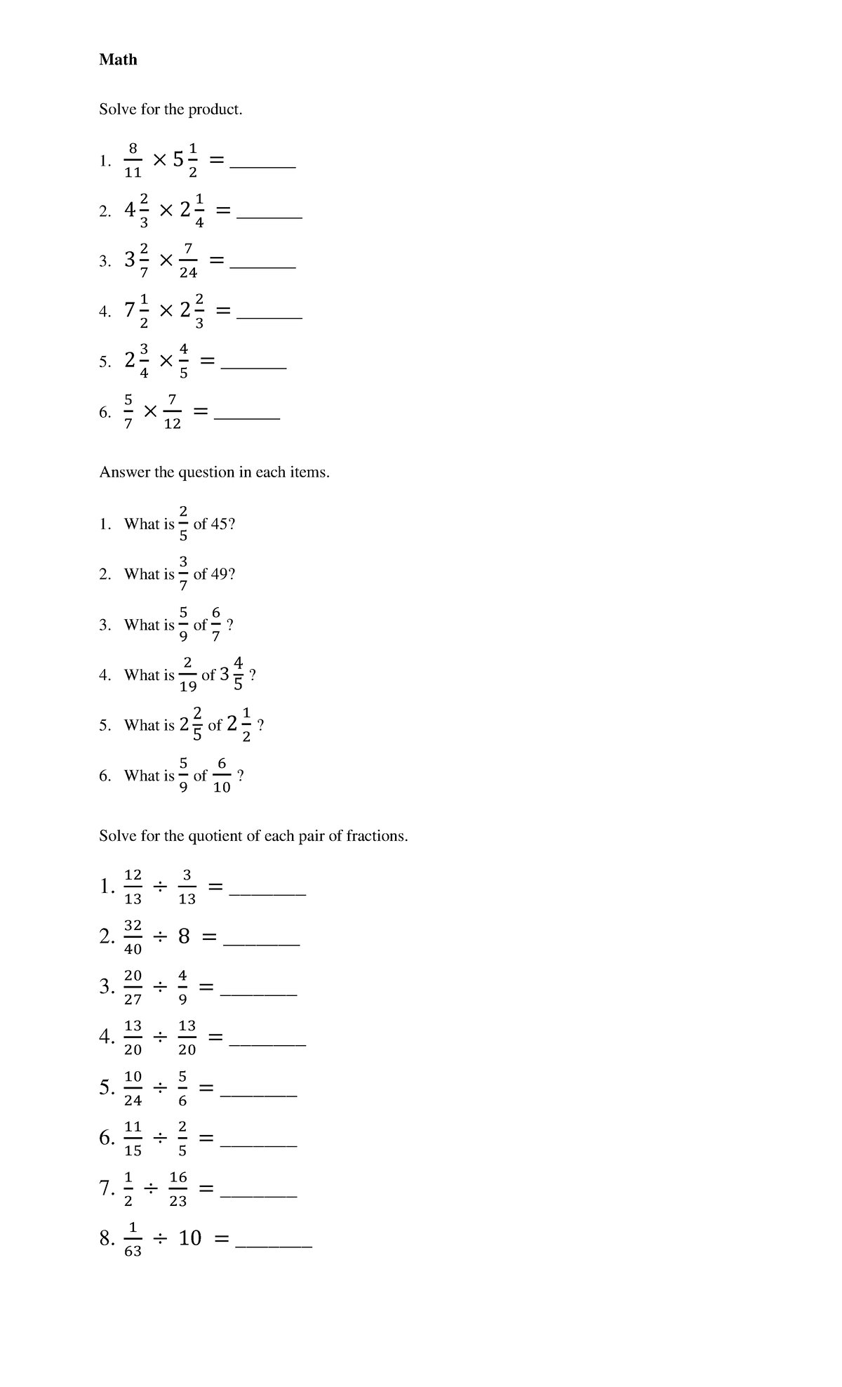 705676990-Math - Gyggy ygyg hh - Math Solve for the product. 1. 8 11 × ...