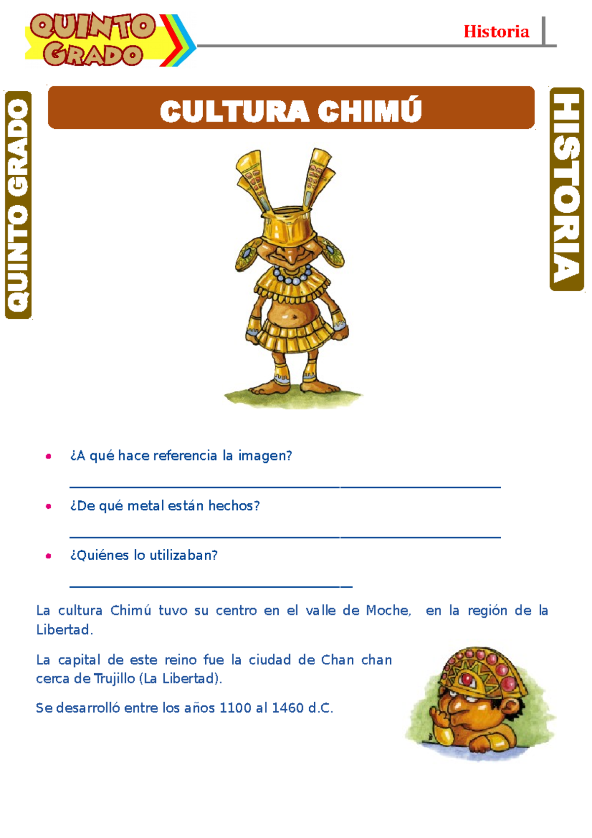 Cultura Chimú para Quinto Grado de Primaria - ¿A qué hace referencia la ...