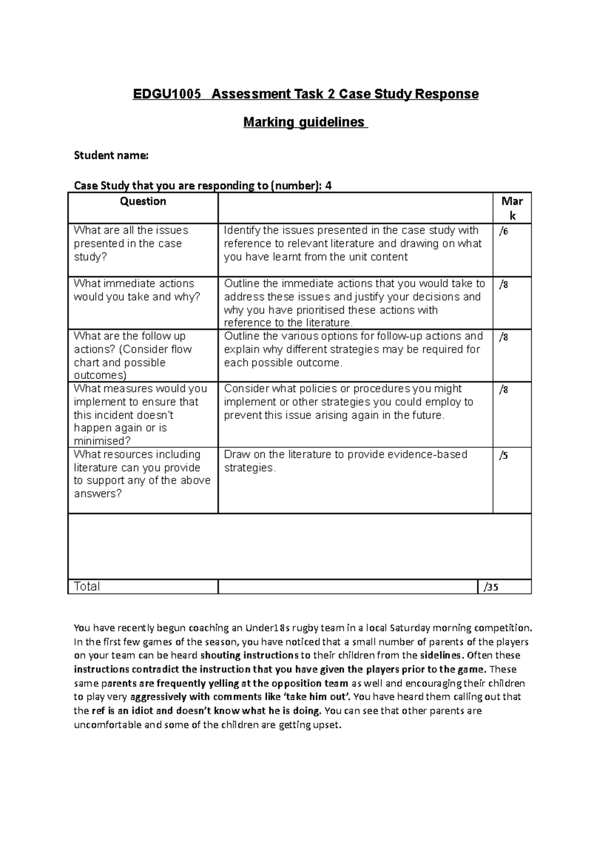1#EDGU1005 Case Study response Template Final - EDGU1005 Assessment ...