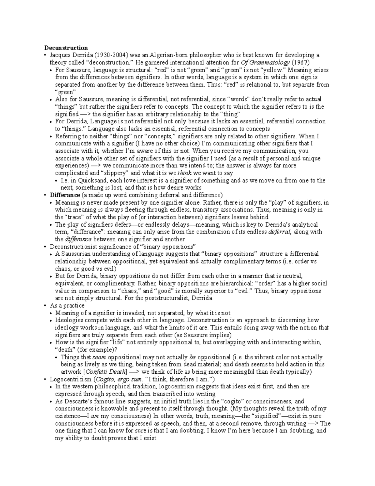 Deconstruction and differance - Deconstruction Jacques Derrida (1930 ...