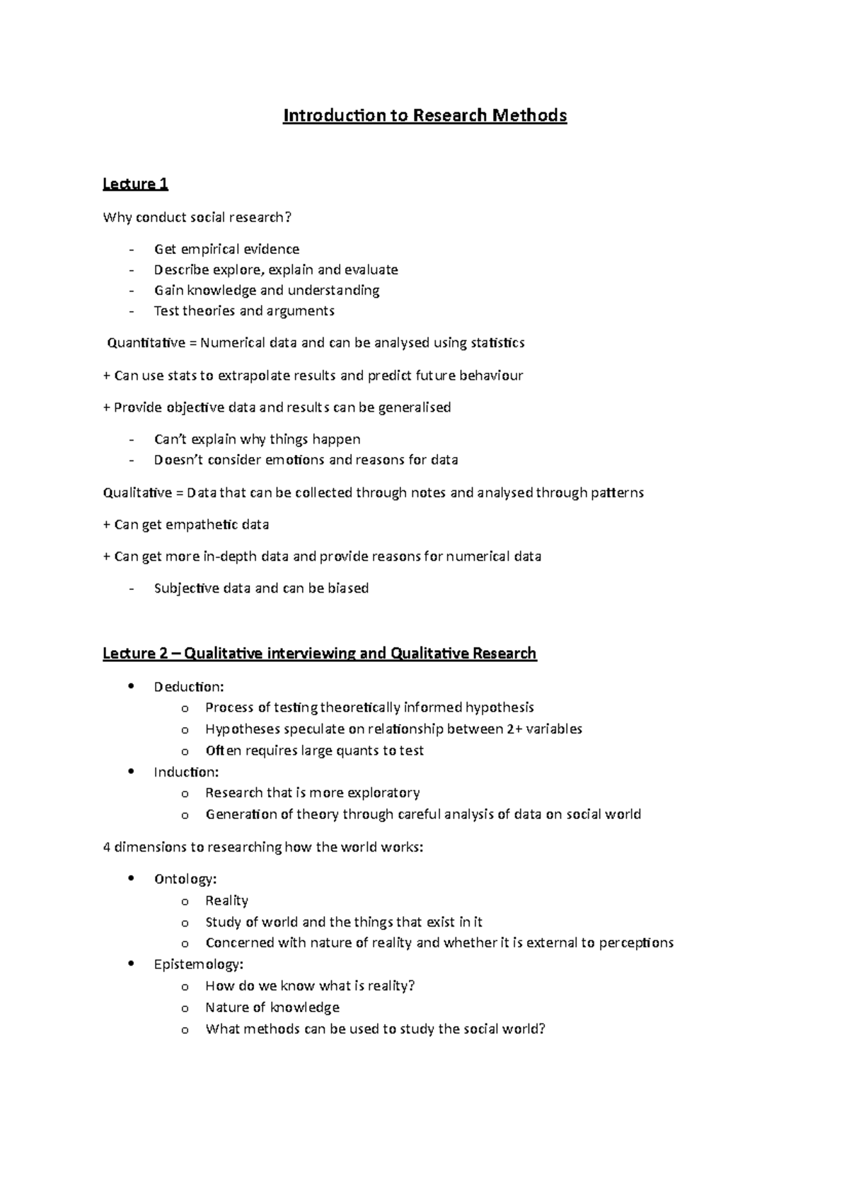 Introduction to Research Methods - Qualitative - Introduction to ...