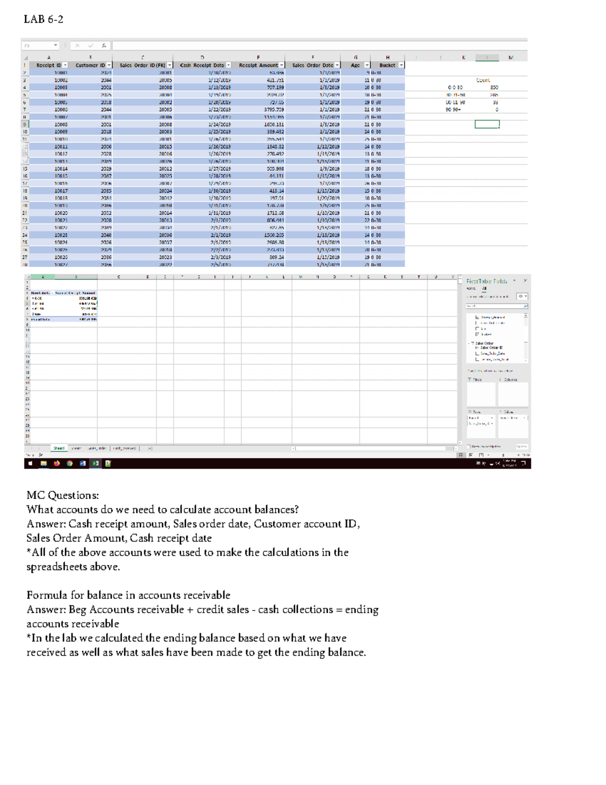 Accounting Analytics Week 10 Lab - LAB 6- MC Questions: What accounts do we need to calculate ...