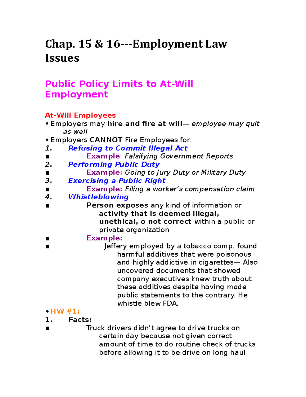 Bus. Law Chap. 15 & 16 - Summary Legal Env Of Bus - Legal Env Of Bus ...