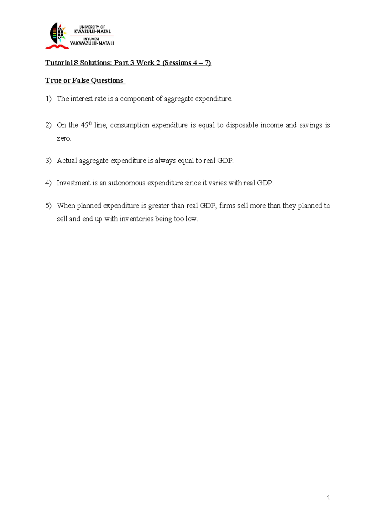 Tutorial 8 Questions (Part 3 Week 2 Sessions 4 - 7) updated - Tutorial ...