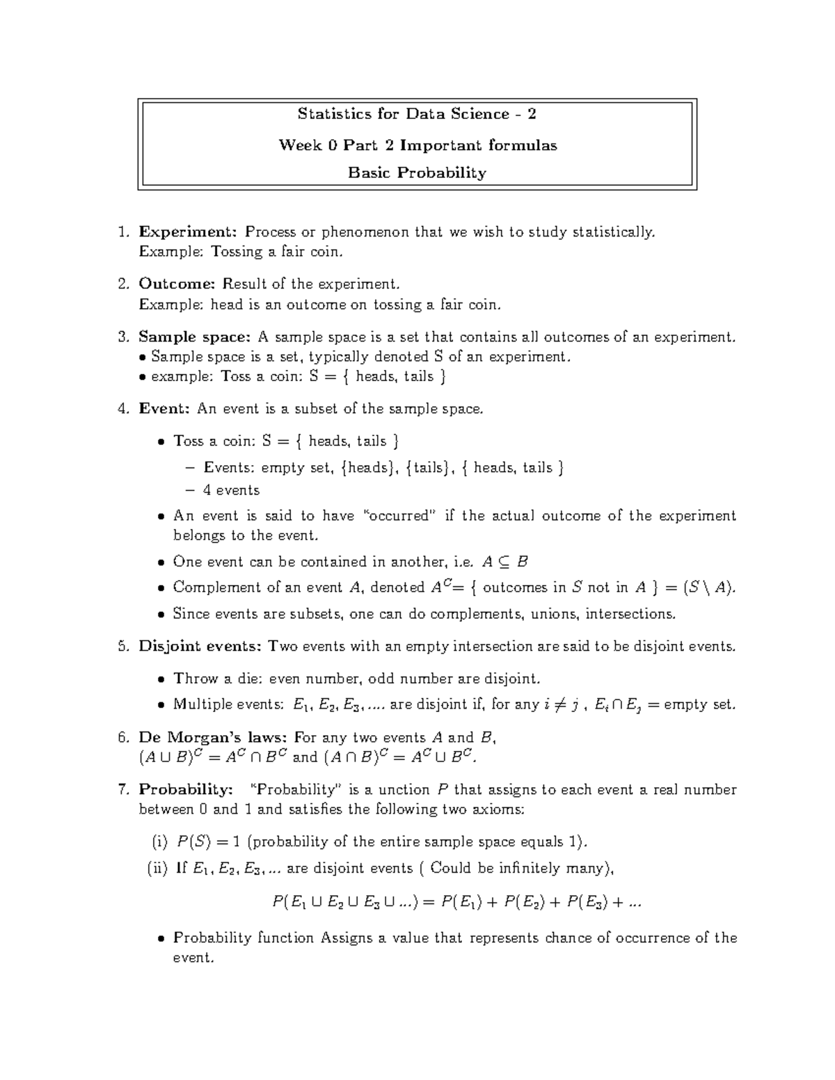 Week0 part2 - Short notes - Statistics for Data Science - 2 Week 0 Part ...
