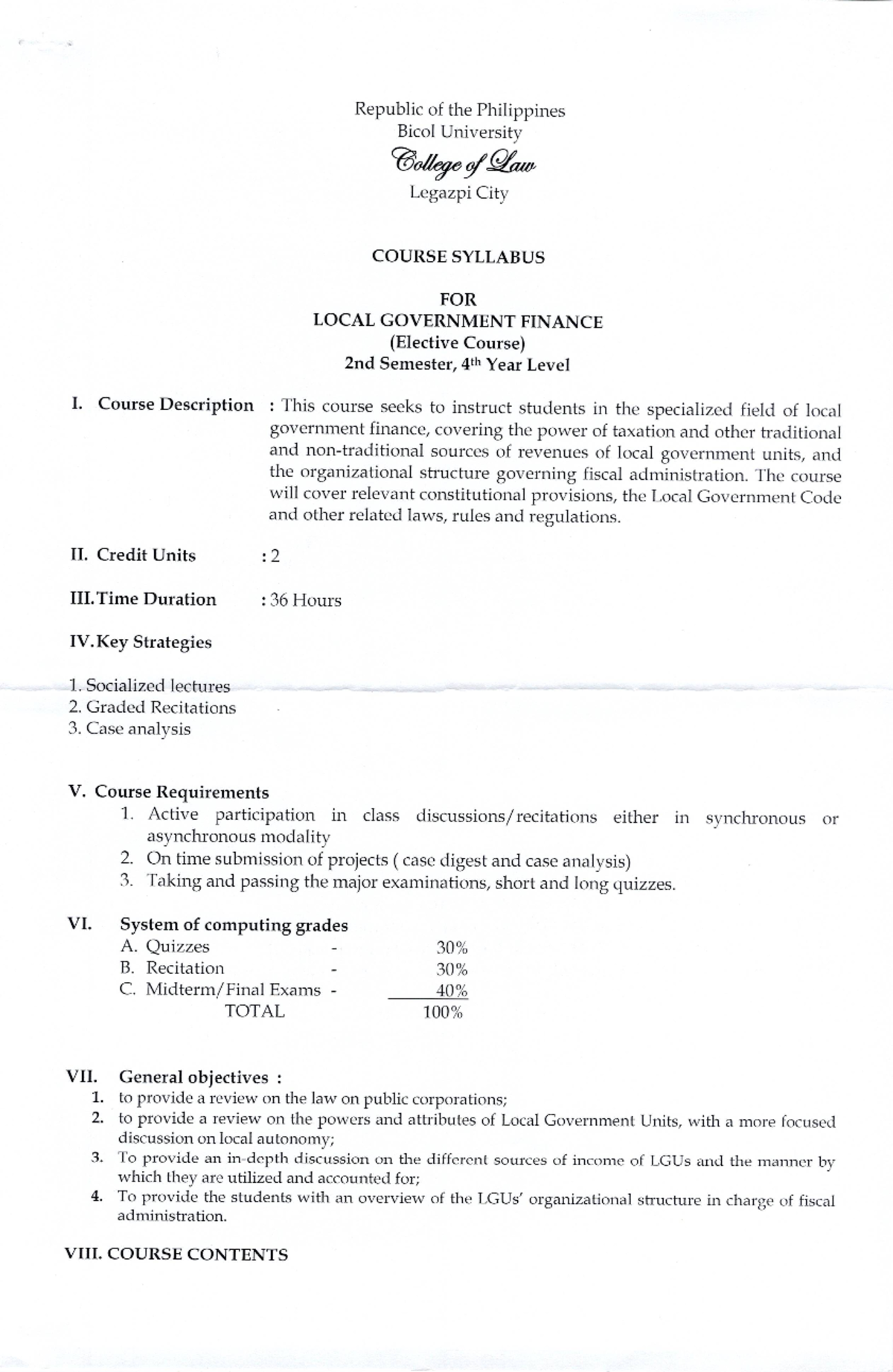 Local-Government-Finance-Syllabus - Social Science - Studocu