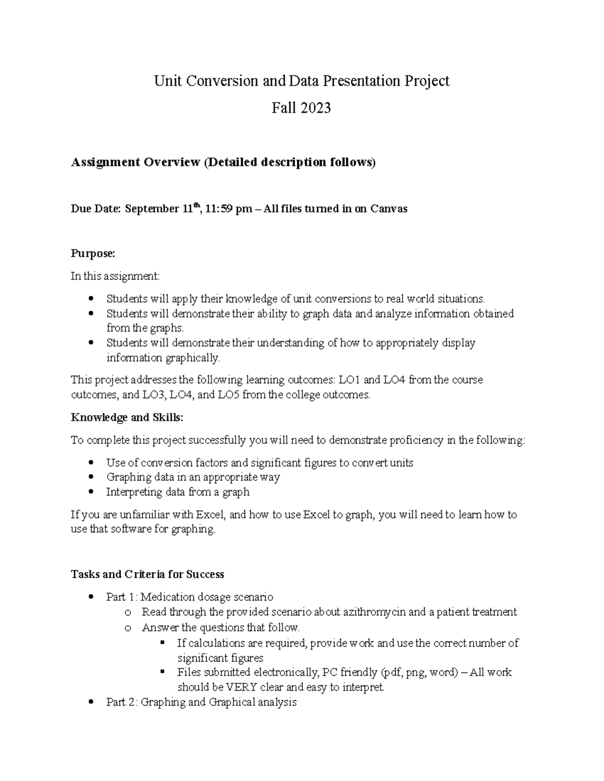 CHEM 1000 FS23 UC project - Unit Conversion and Data Presentation ...