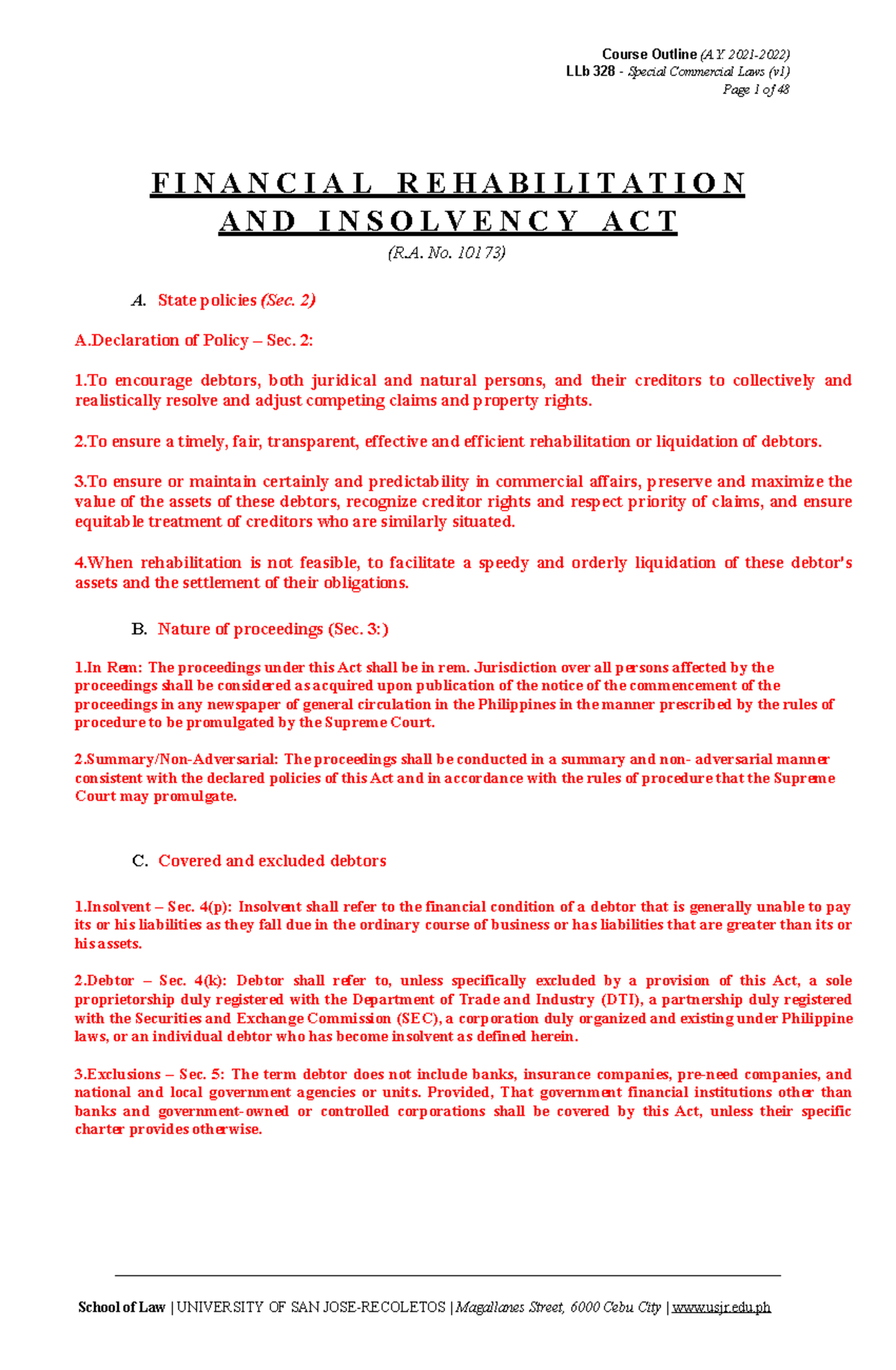 NOTE - N/A - F I N A N C I A L R E H A B I L I T A T I O N A N D I N S ...