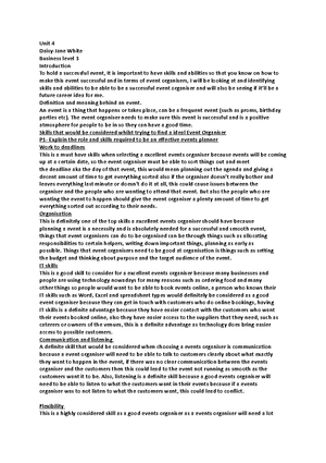 P1 - unit 1 btec business level 3 P1 - P1 checklist; Explain the features of two contrasting ...