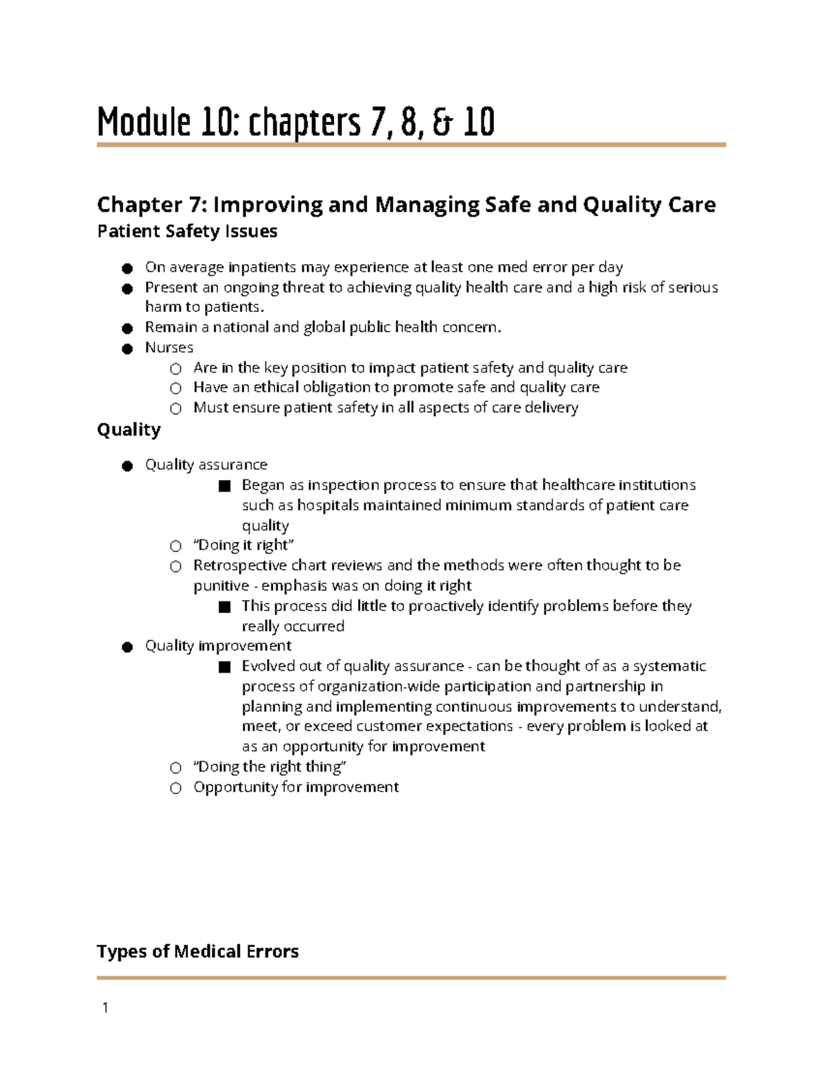 Module 10 chapters 7, 8, 16 - Module 10: chapters 7, 8, & 10 Chapter 7 ...