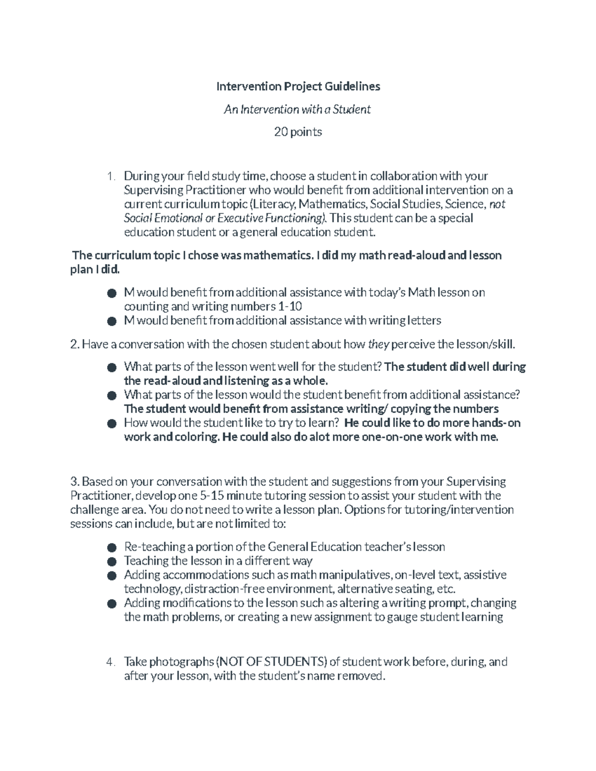 Intervention Project Spring 2023 - Intervention Project Guidelines An ...