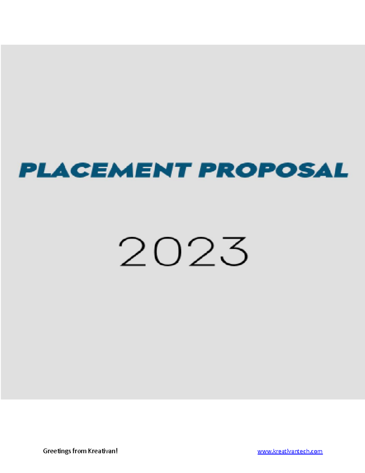 Placement proposal- Kreativan (2023) - Greetings from Kreativan ...