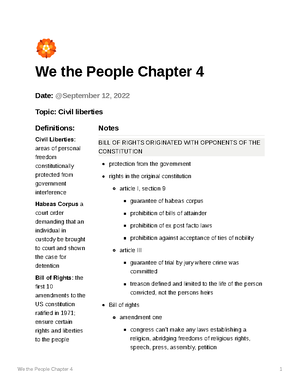 We The People Chapter 5 - ⚠ We The People Chapter 5 Topic: Civil Rights ...
