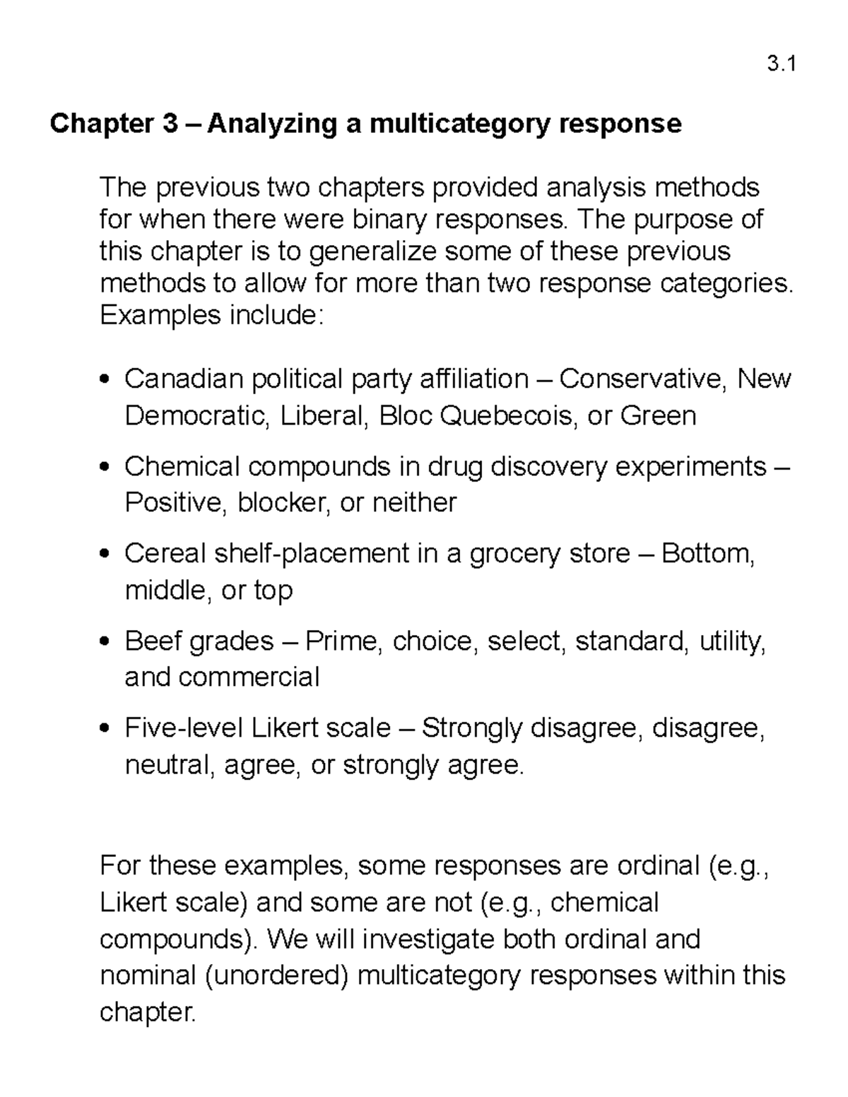 Chapter 3 - lecture notes - Chapter 3 – Analyzing a multicategory ...