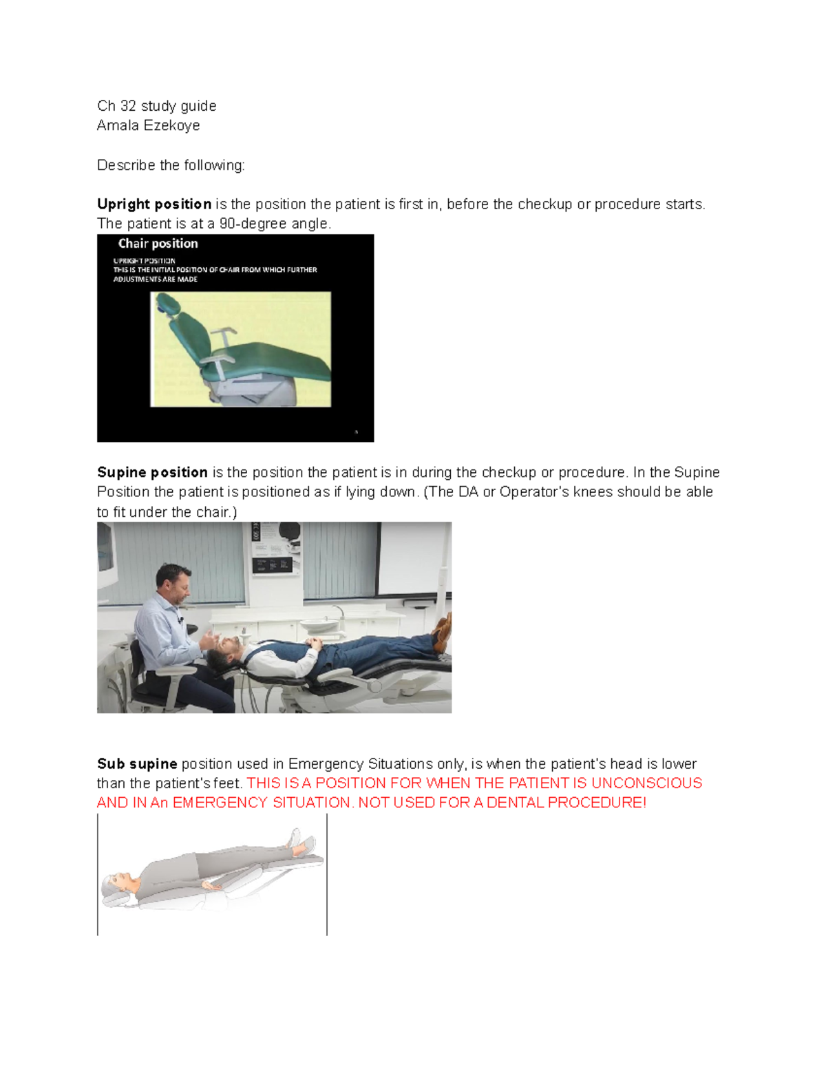 Amala M Ezekoye - Ch 32 study guide - Ch 32 study guide Amala Ezekoye Describe the following ...