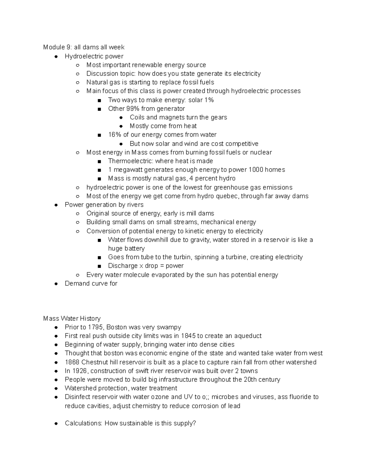 Dams notes - Module 9: all dams all week Hydroelectric power Most ...