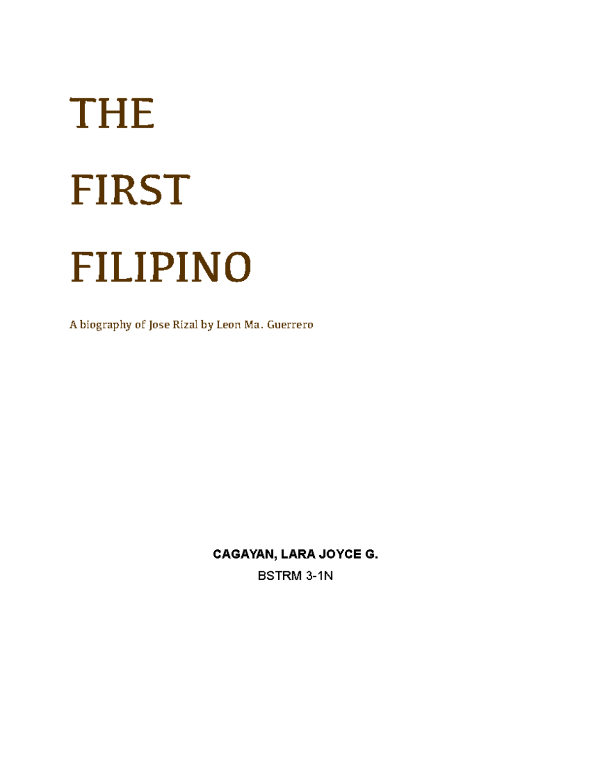 THE First Filipino A biography of Jose R - THE FIRST FILIPINO A ...