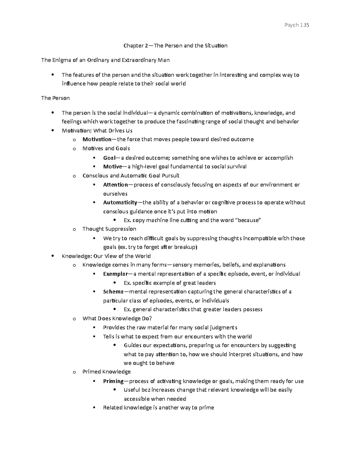 Chapter 2 Notes - Summary Social Psychology: Goals in Interaction ... Chapter 2 Notes - Summary Social Psychology: Goals in Interaction ...