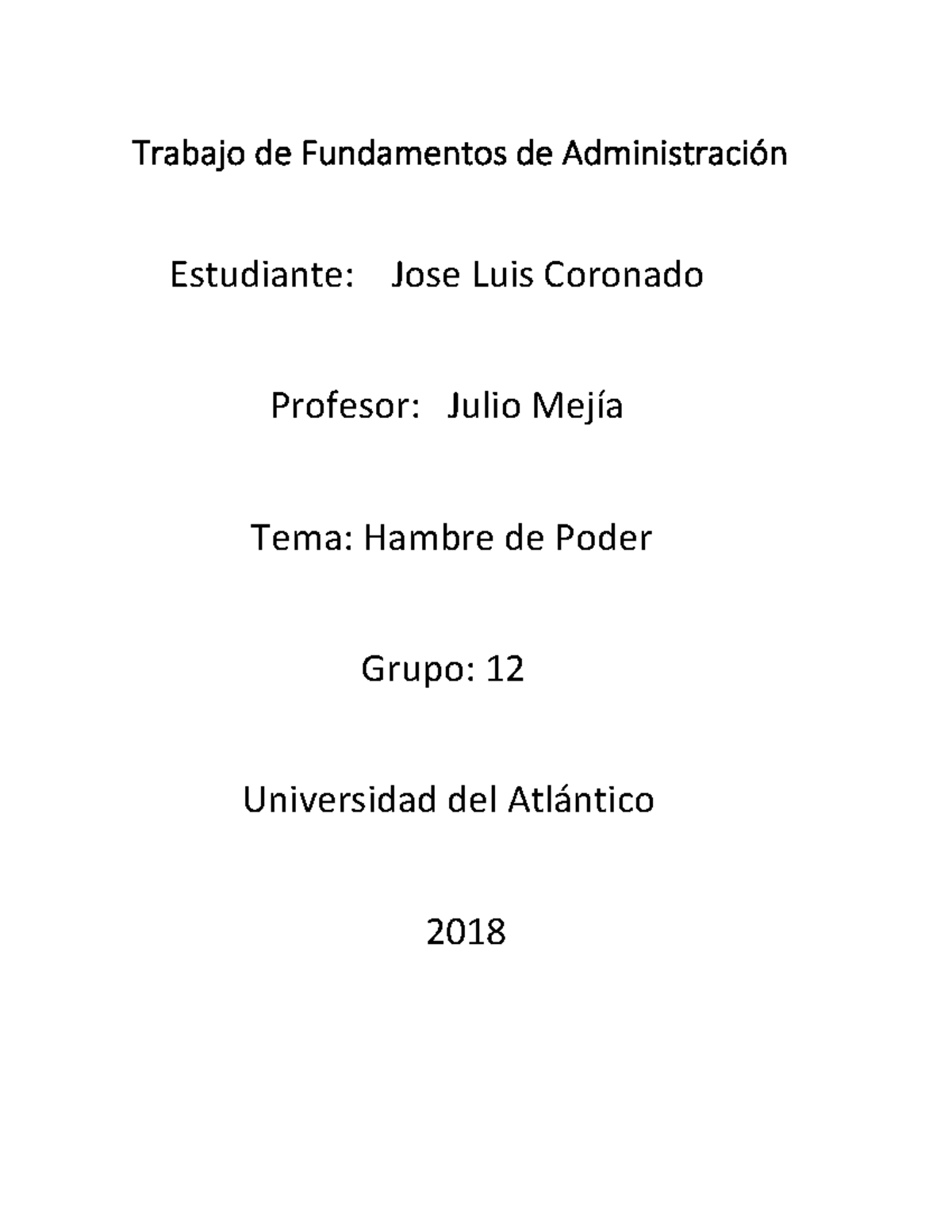 Trabajo de Fundamentos de Administración - Warning: TT: undefined function: 32 Warning: TT ...