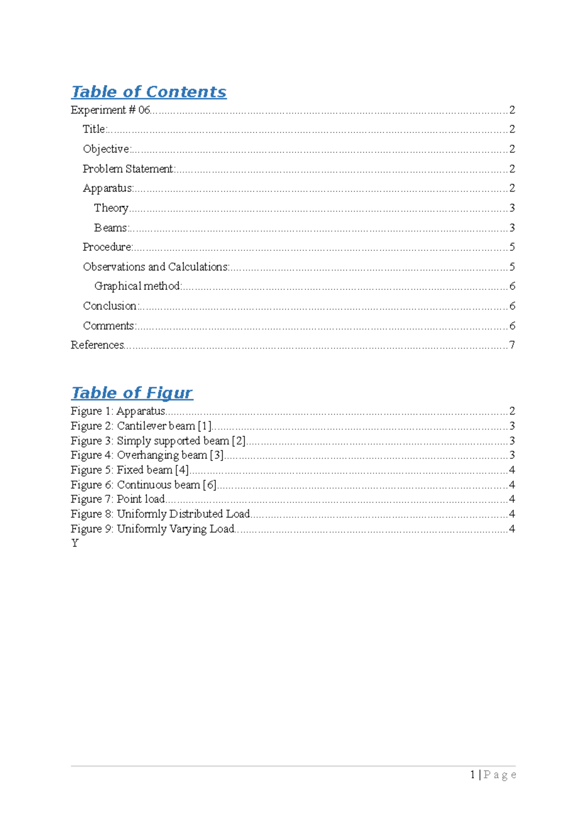 Experiment 6 MM - Table of Contents Experiment # - Studocu