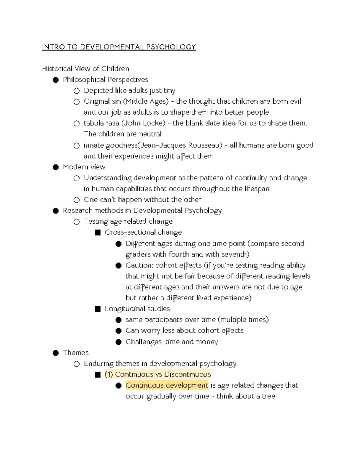 Psych 1101 Notes - Exam 2 - INTRO TO DEVELOPMENTAL PSYCHOLOGY ...