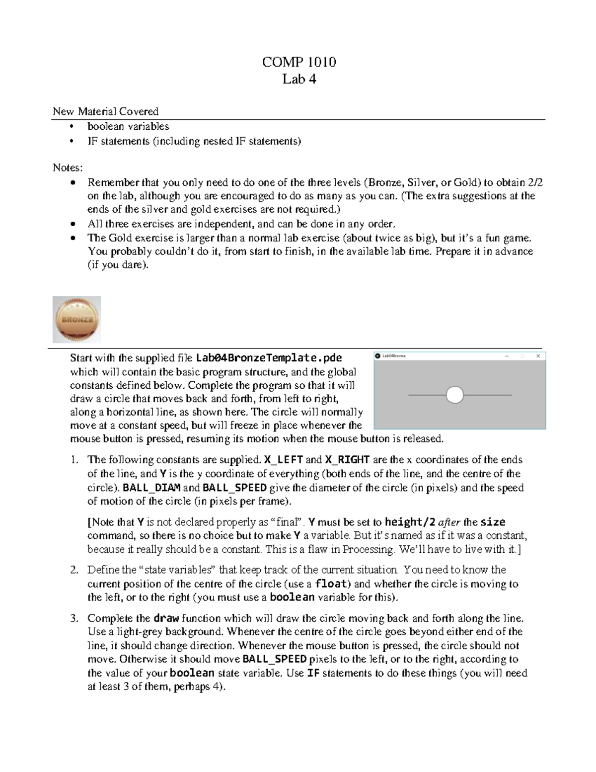 Practical - Assignment 2: Design an Adventure Game - COMP 1010 Lab 4 New Material Covered ...