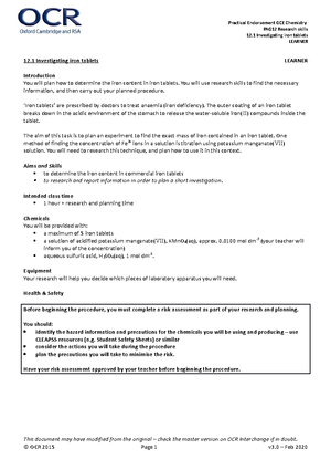Data Sheet - IB/M/Insert to A-level Chemistry/E 8 7405 Data Booklet ...