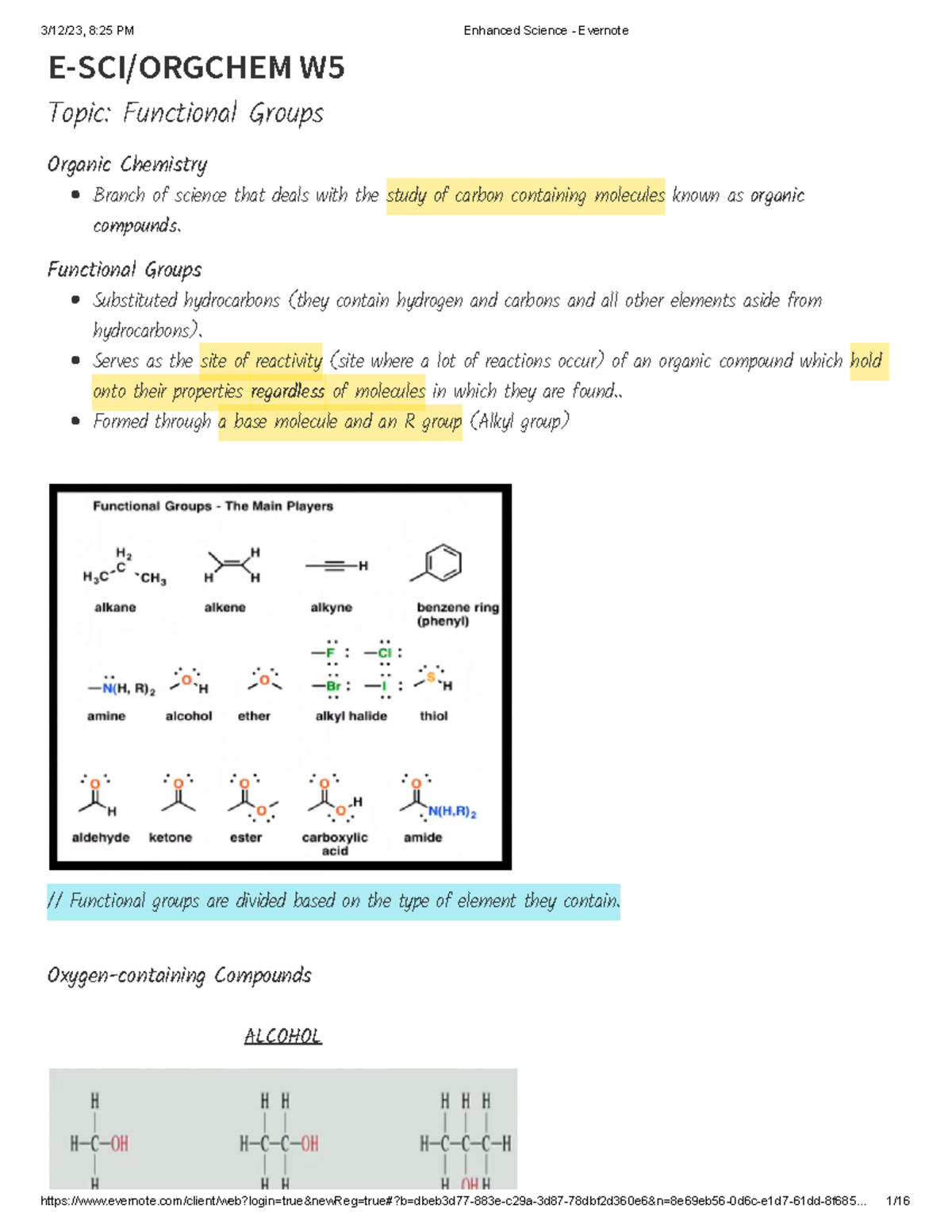 Enhanced Science 9 W5 Orgchem - E-SCI/ORGCHEM W Topic: Functional ...