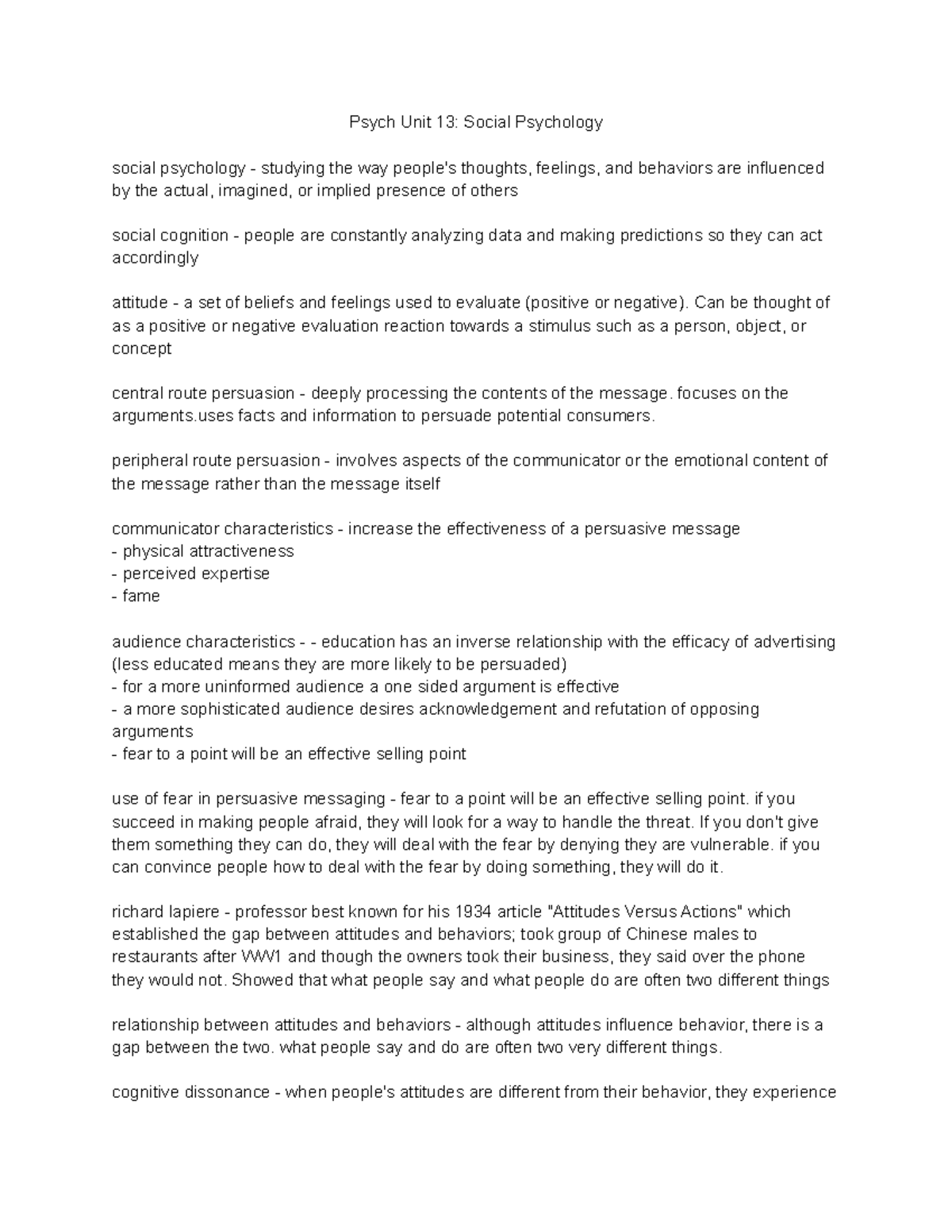 Psych Unit 13 Social Psychology - Psych Unit 13: Social Psychology ...