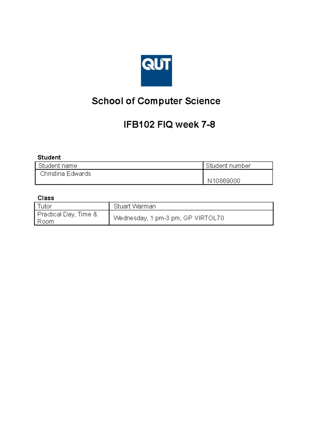 FIQ Week5-6 Christina Edwards n10869000 - School of Computer Science ...