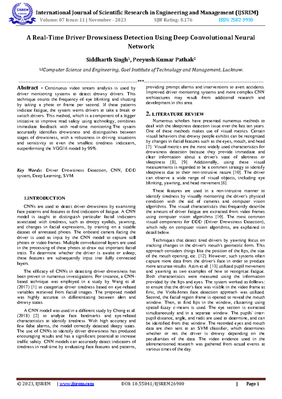 A Real Time Driver Drowsiness Detection Using Deep Convolutional