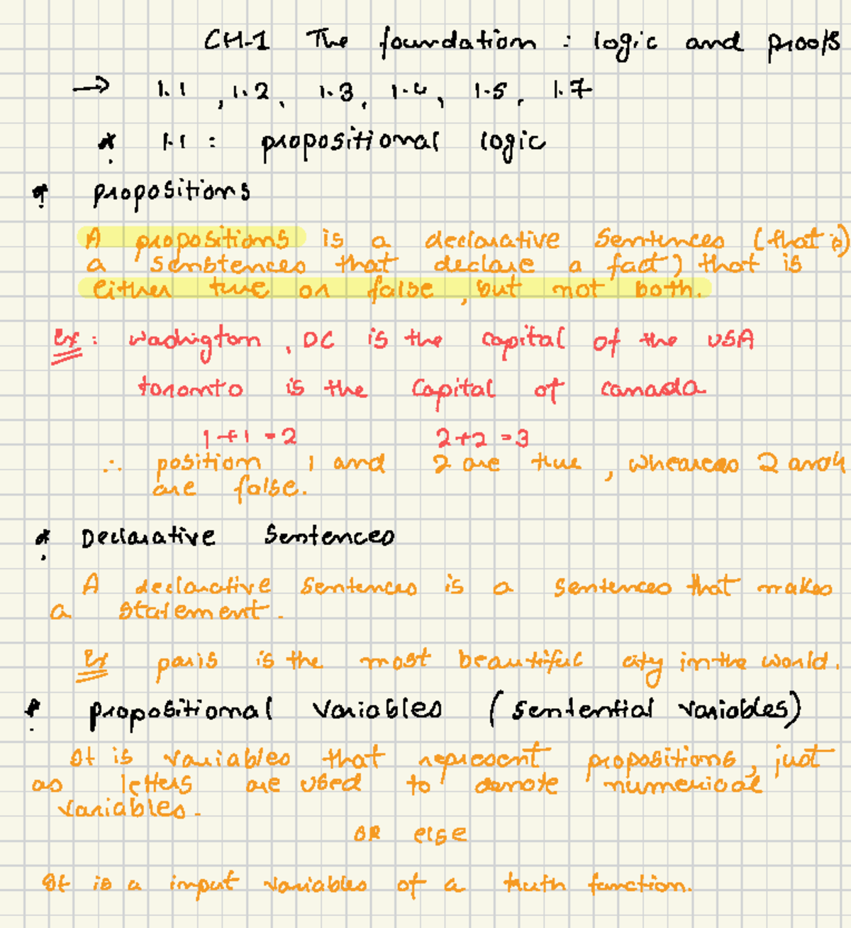 Ch 1 - notes - CH - 1 The foundation : logic and proofs > 1. 1 , 2 , 3 ...