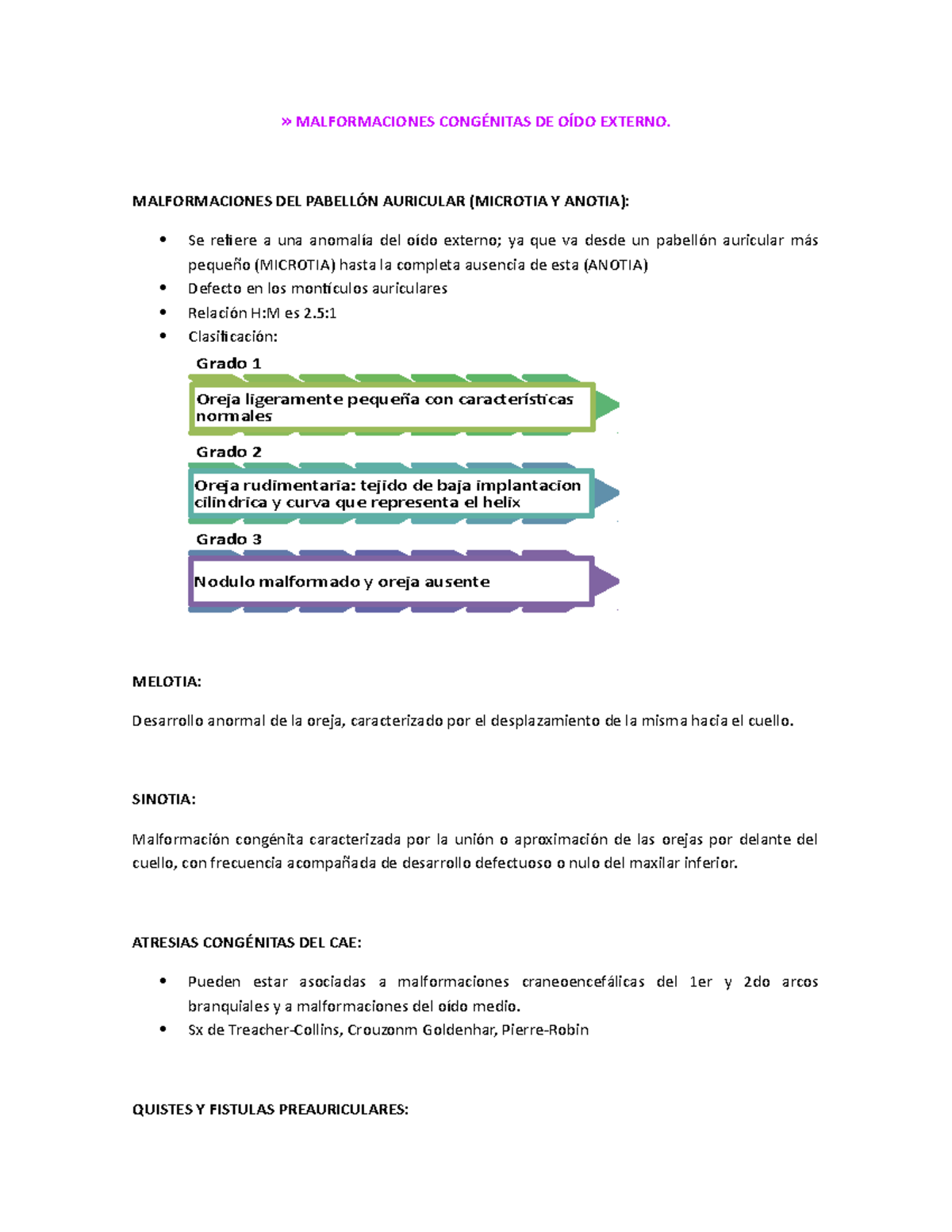 Malformaciones Congenitas de oido Externo Y oido medio - MALFORMACIONES ...