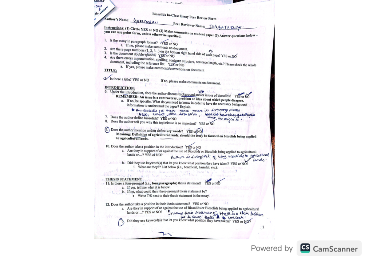 Pre class assignment review form - SCIE 1114 - Studocu