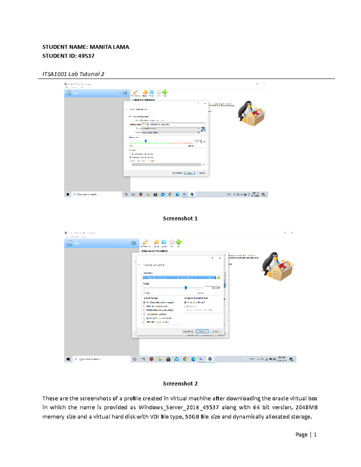 ITSA1001 SAF Lab Tutorials 2, 3 & 4 - STUDENT NAME: MANITA LAMA STUDENT ...