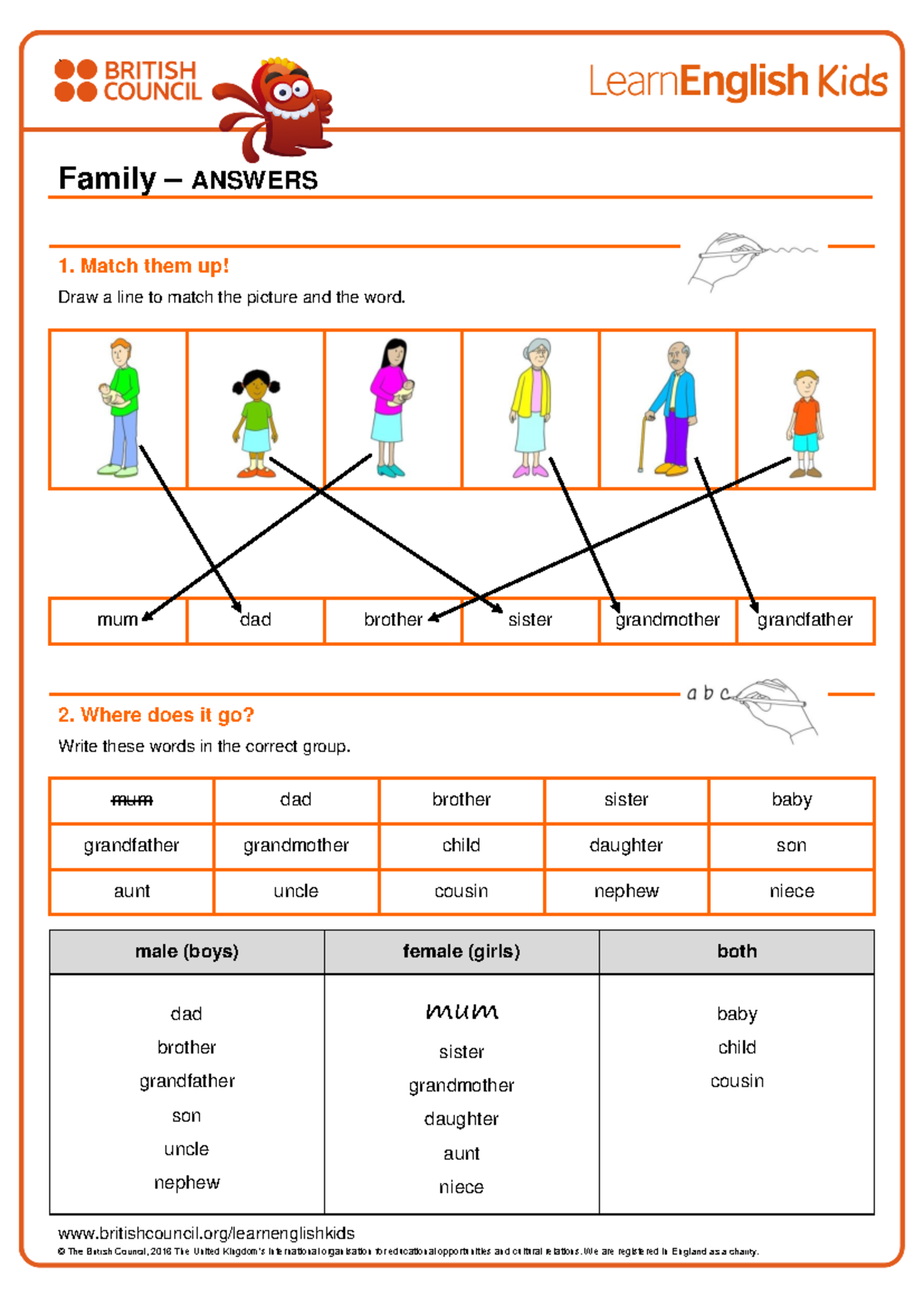 Worksheets-family-answers - ` britishcouncil/learnenglishkids © The ...