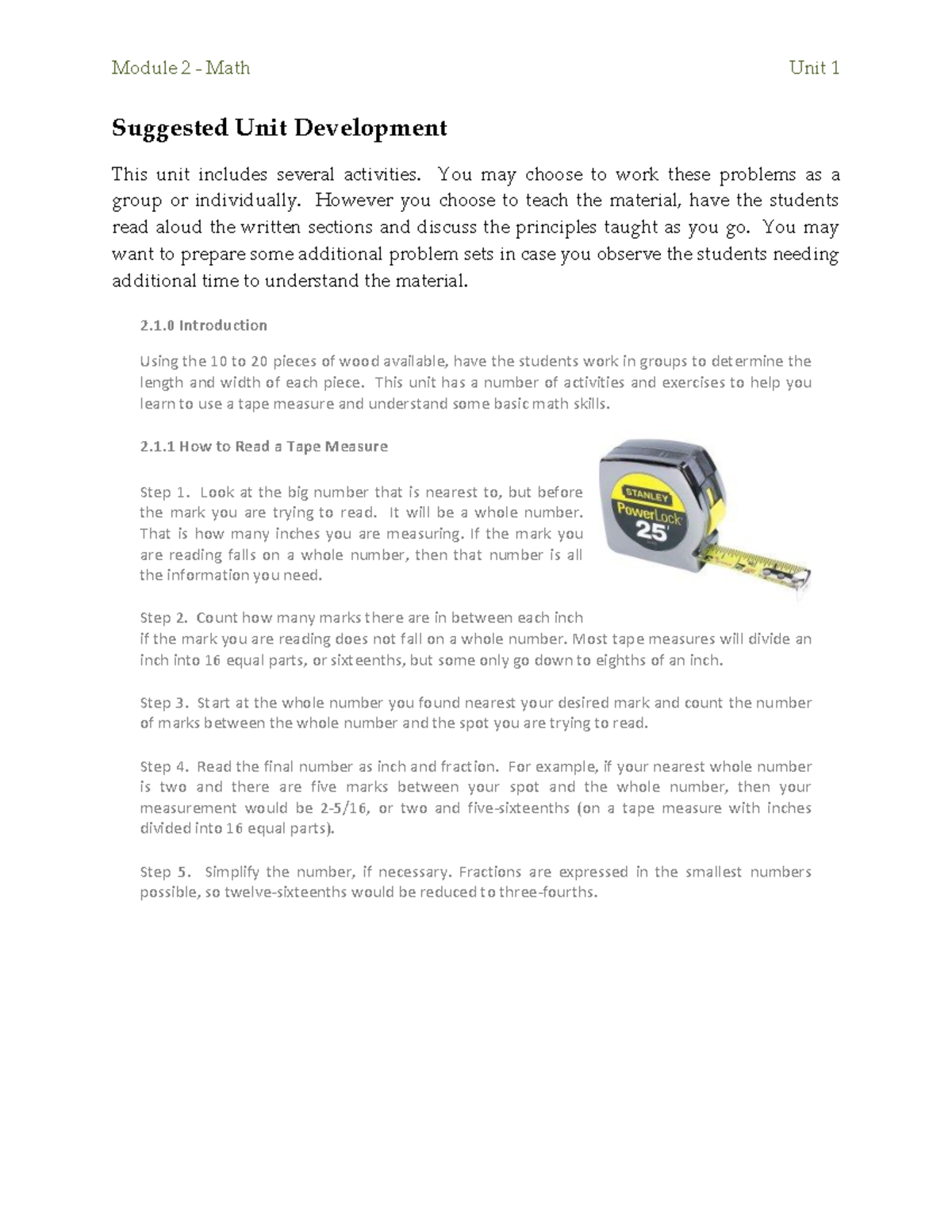 Kami Export - Tape Measure Activity 1 - Module 2 - Math Unit 1 ...