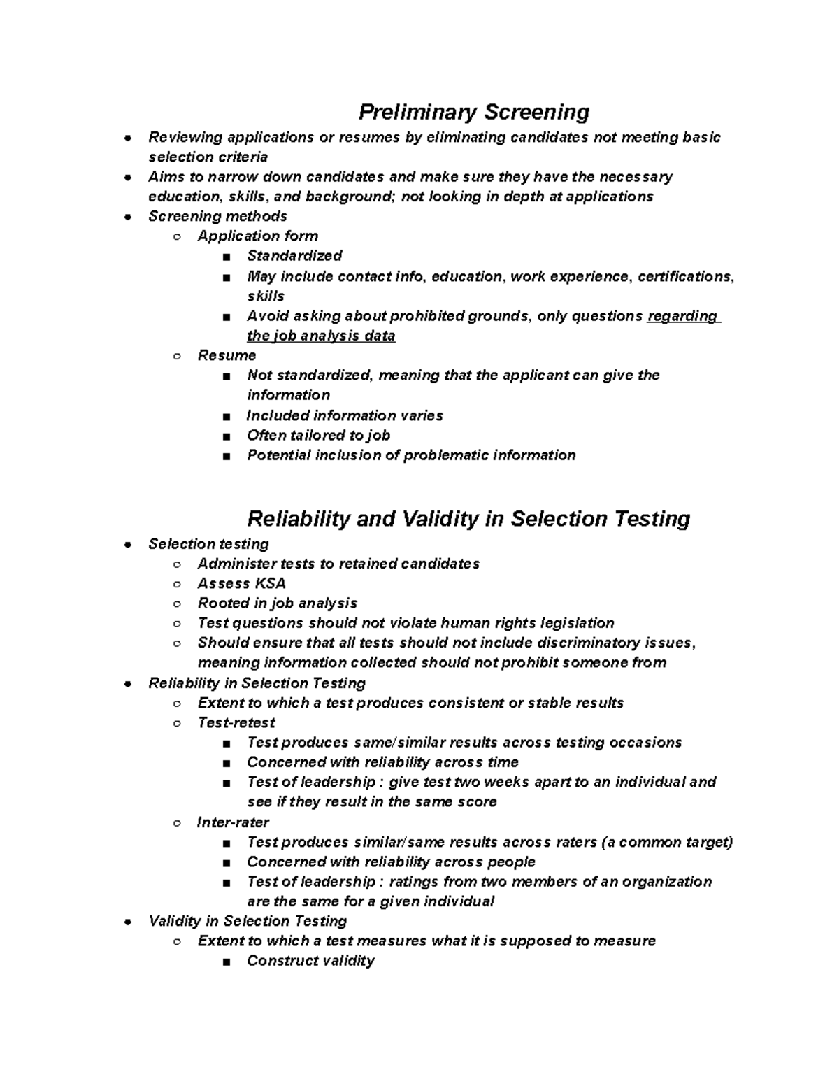 Unit 3 MOS1021 - unit 3 review - Preliminary Screening Reviewing ...