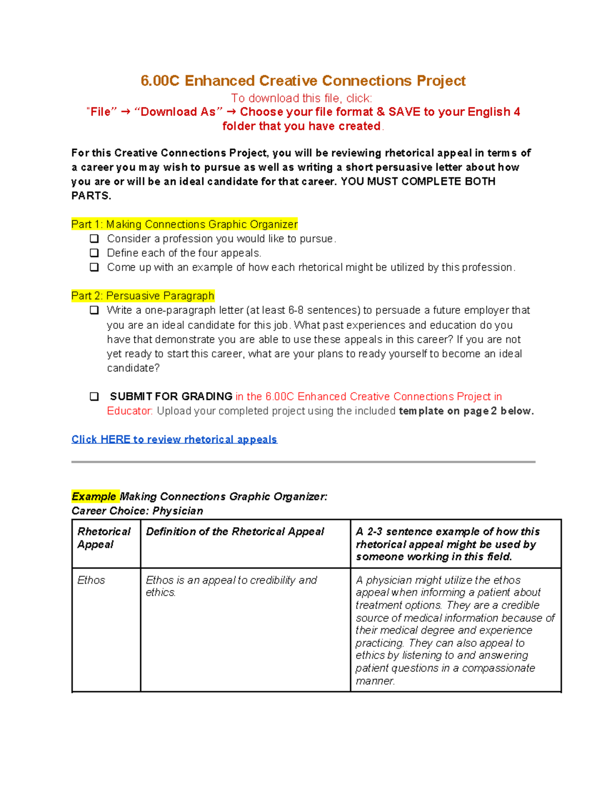 6.00C Enhanced Creative Connections Project - For this Creative ...