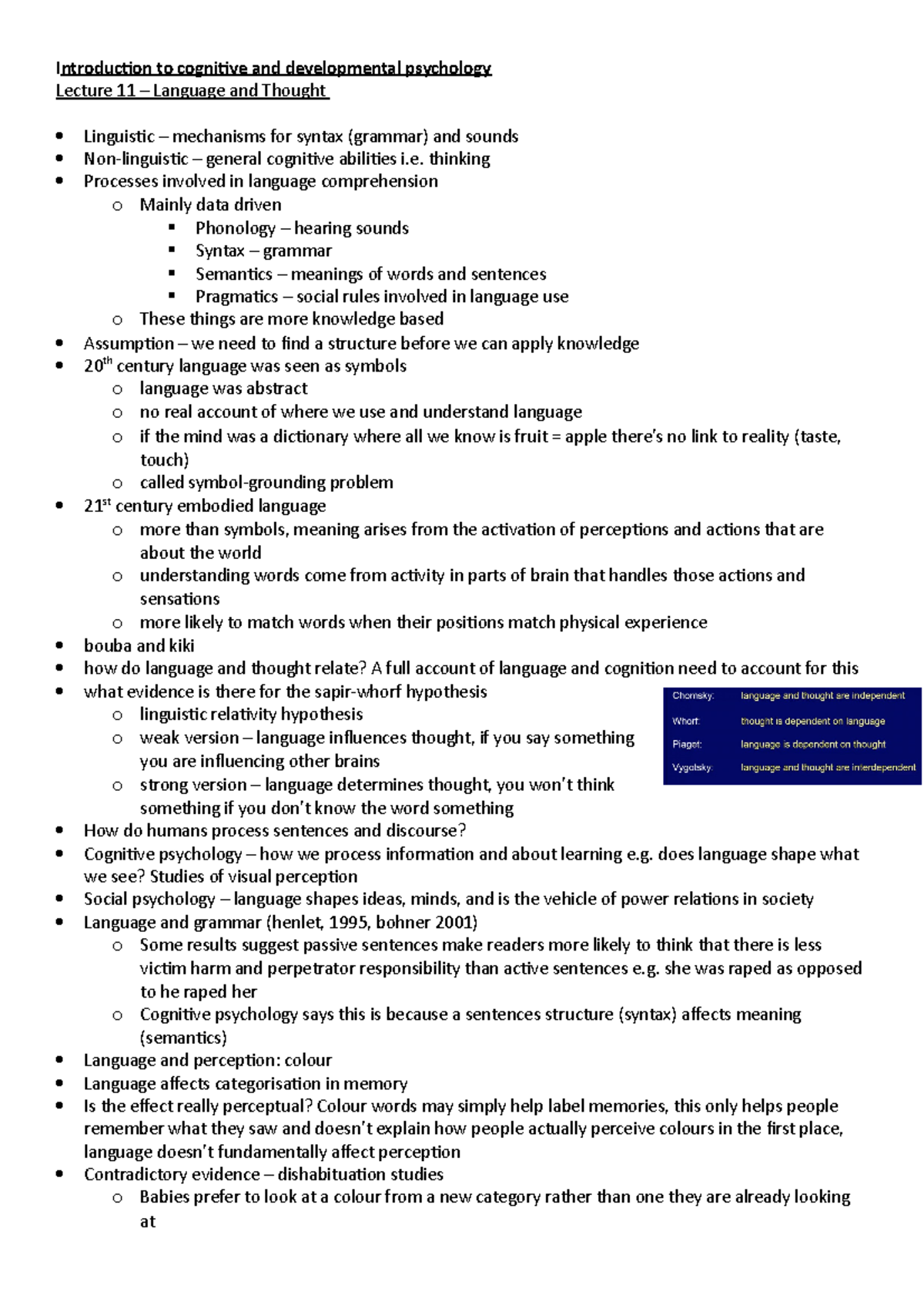 L11 - Language and Thought - Introduction to cognitive and ...
