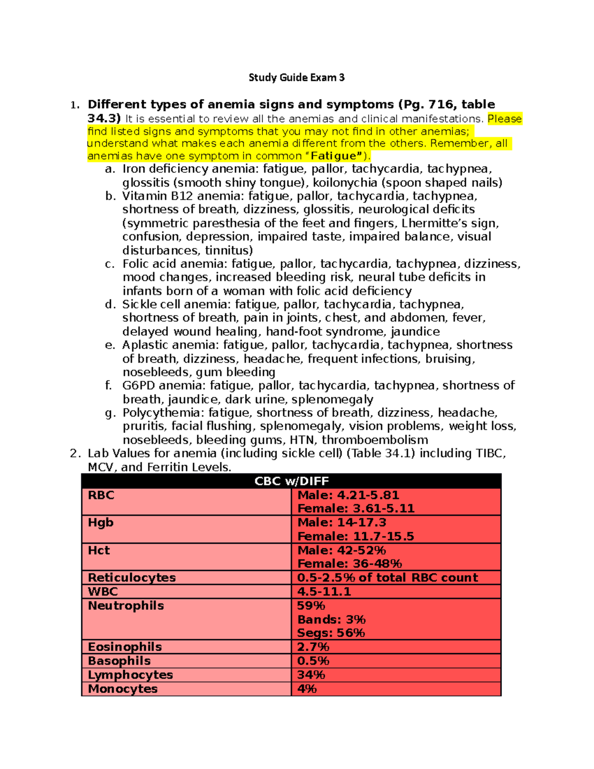 Med-Surg 1 Exam 3 Study Guide - Study Guide Exam 3 Different types of ...