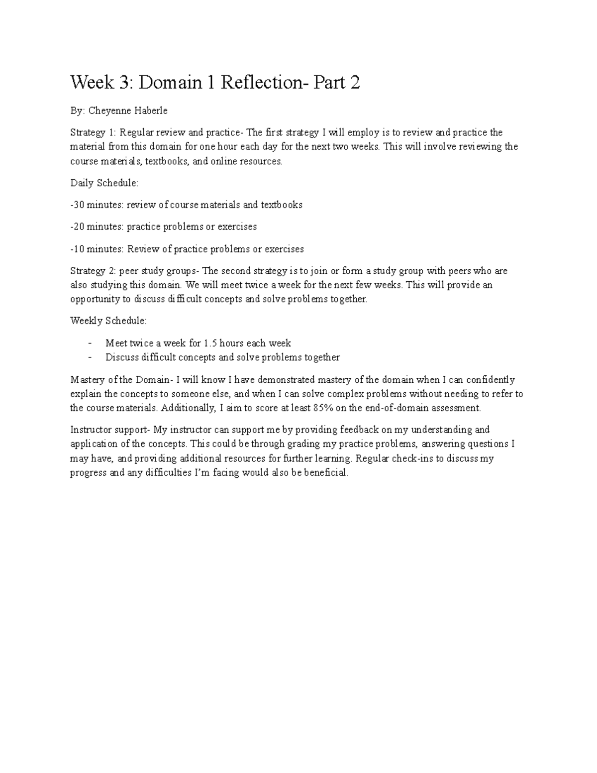 Domain 1 Reflection- Part 2 - Week 3: Domain 1 Reflection- Part 2 By ...