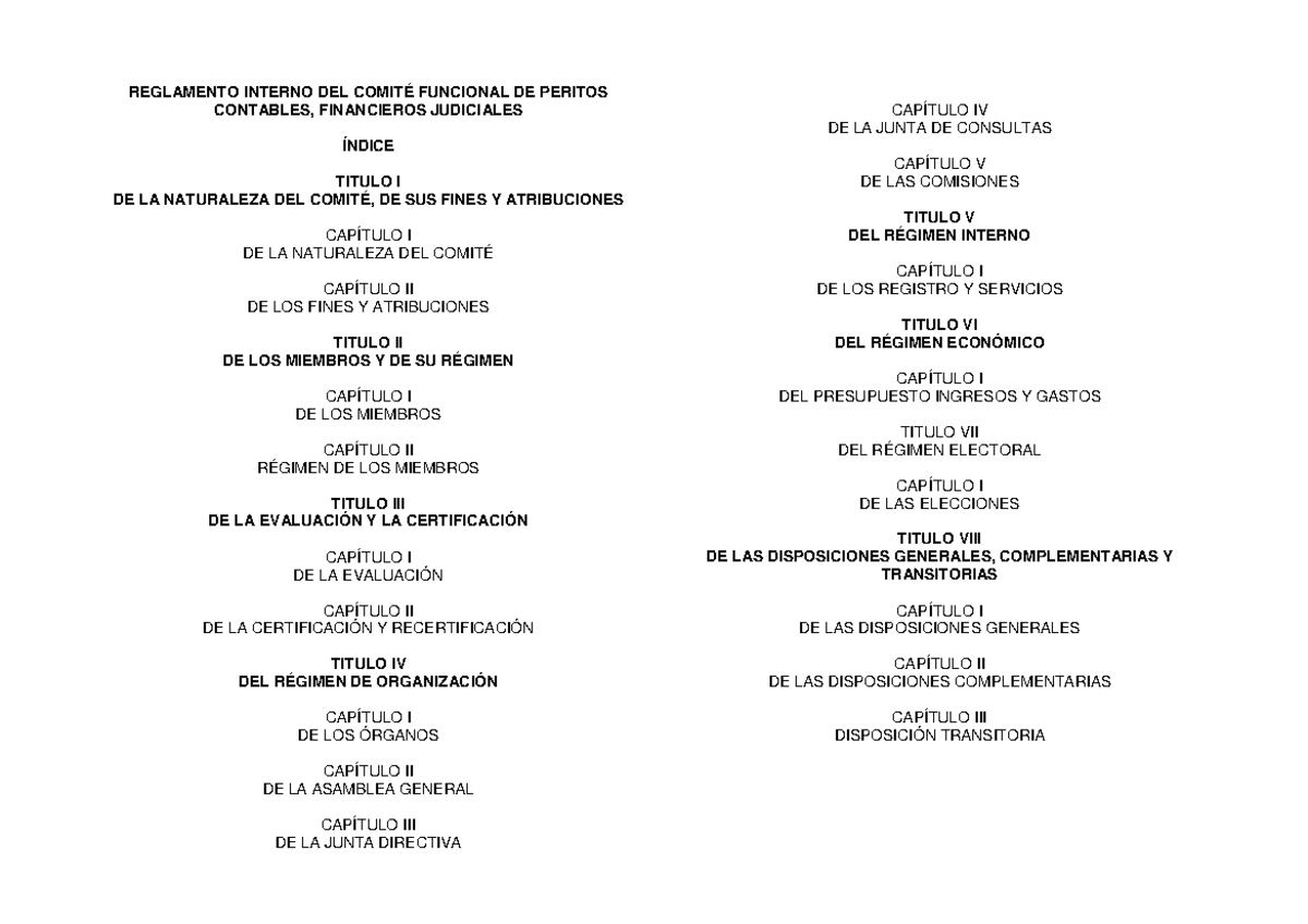 Reglamento Internodel Comite Funcionalde Peritos Contables CCPP - REGLAMENTO INTERNO DEL COMITÉ ...