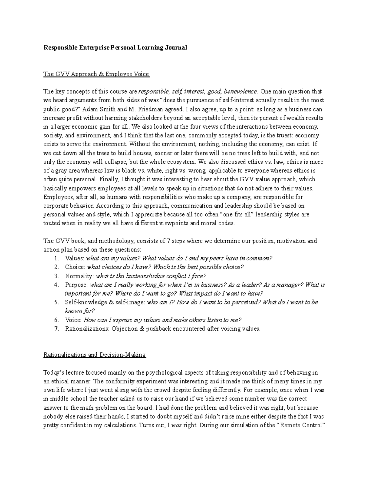 Personal Learning Journal RE, by Raina Fei - Responsible Enterprise ...