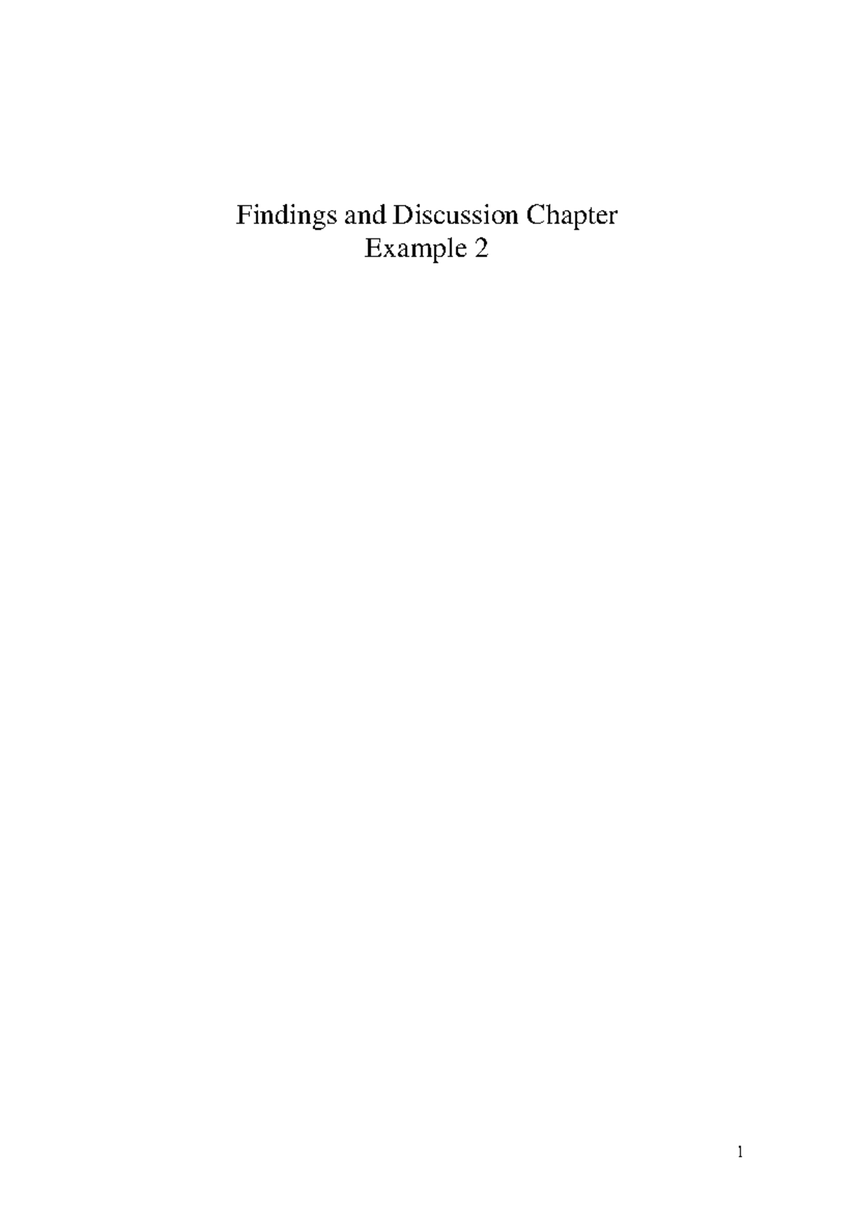 Example 2 - Findings and Discussion Chapter - Findings and Discussion ...